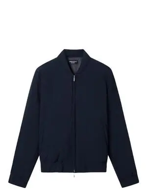 Emporio Armani Textured Zip Knitted Jacket - Blue