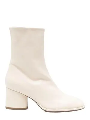 AeydĒ Zippered Ankle Boots - White