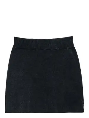 Alexander Wang Ribbed Logo-embossed Mini Skirt - Black