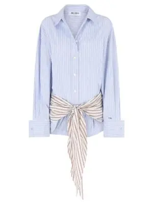 Attico Striped Mini Shirt Dress - Blue