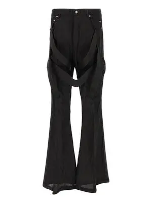 Rick Owens Mega Strapped Flared Jeans - Black