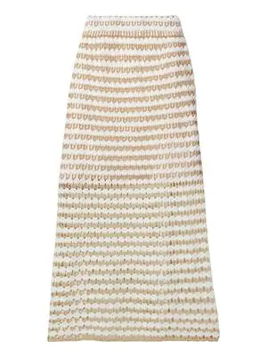Zimmermann Striped Crochet Midi Skirt - Ivory