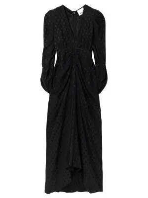 Isabel Marant Étoile Albini Ruffled Polka Dot Maxi Dress - Black