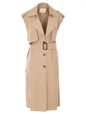TWINSET Belted Trench-style Sleeveless Dress - Nude