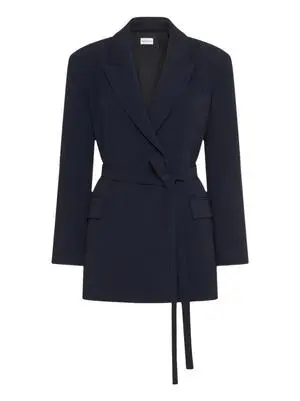Marella Belted Cady Blazer - Navy Blue