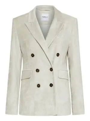Marella Corduroy Double-breasted Blazer - Ivory