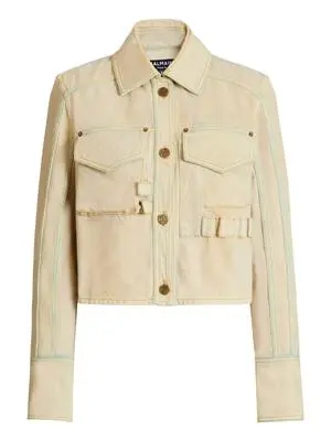 Balmain Faded Denim Jacket - Beige