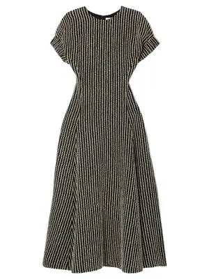 Ulla Johnson Ulla Johnson Devon Embroidered Wool Blend Midi Dress Black