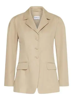 Marella Structured Gabardine Blazer - Sand-colored