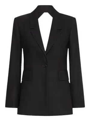 Marella Stretch Viscose-blend Blazer With Cut-out Detail - Black