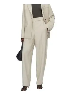 JOSEPH Light Linen Blend Trousers - Powder