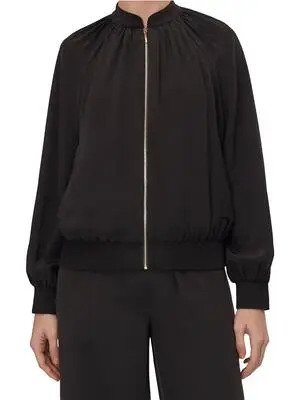 JOSEPH Zip Bomber Jacket - Cocoa