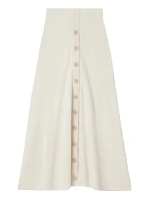 Zimmermann Zimmermann Rebellion Elastic Waistband Midi Skirt Ivory