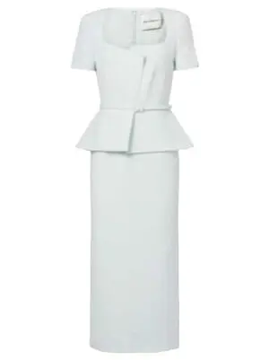 Roland Mouret Wool And Silk Blend Peplum Midi Dress - Mint