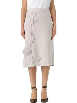 TWINSET High-waisted Embroidered Skirt - White