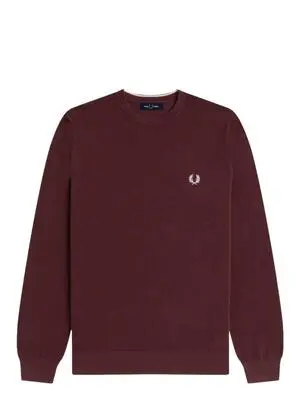 Fred Perry Piqué Knitwear Crewneck - Red