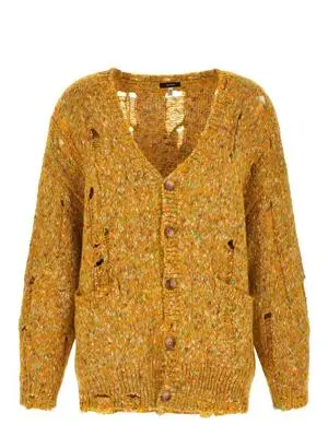 R13 Distressed V-neck Cardigan - Orange