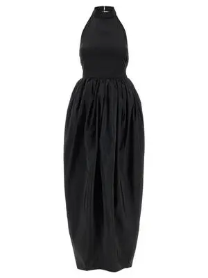 ROTATE BY BIRGER CHRISTENSEN Sleeveless Satin Taffeta Maxi Dress - Black