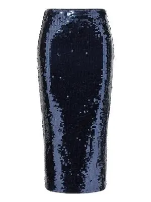 ROTATE BY BIRGER CHRISTENSEN Sequin Embellished Pencil Skirt - Black