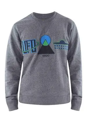 Kenzo Graphic Print Crewneck Sweater - Gray
