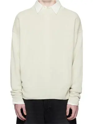 Studio Nicholson Kami Knitwear Crewneck Sweater - White