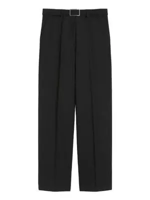 Sportmax Belted Gabardine Wool Trousers - Black