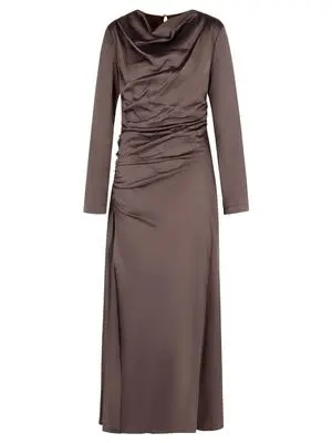 Simkhai Draped High Neck Dress - Brown