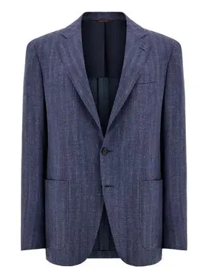 Canali Long-sleeved Suit Jacket - Blue
