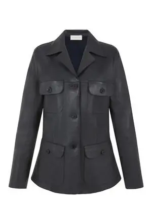 P.a.r.o.s.h Leather Button-front Jacket - Black