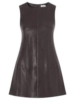 Staud Staud Binx Leather Dress Black