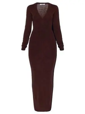 ENTIRE STUDIOS V-neck Long-sleeve Maxi Dress - Black
