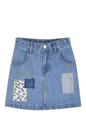 MARC JACOBS Marc Jacobs Patchwork Floral Detail Denim Skirt