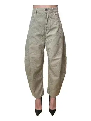 Liu Jo Embroidered Floral Lantern Trousers - Gray