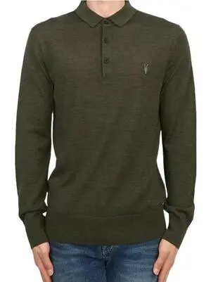 ALLSAINTS Long-sleeved Polo Shirt - Black