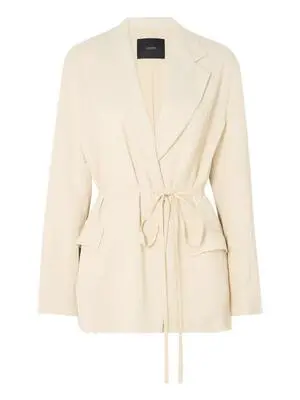 JOSEPH Gibellina Amelot Belted Jacquard Blazer - White
