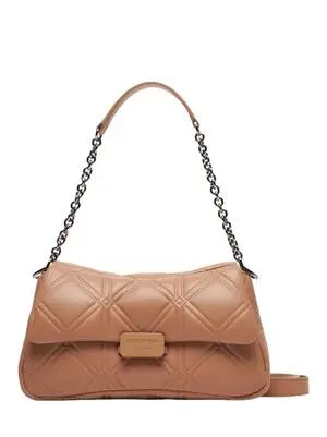 Emporio Armani Quilted Flap Shoulder Bag - Brown