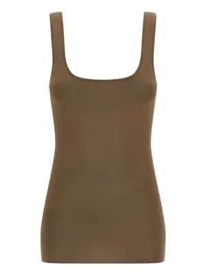 ENTIRE STUDIOS Square Neck Stretch Top - Brown