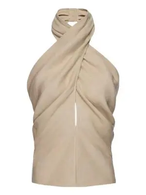 Magda Butrym Cut-out Halterneck Blouse - Beige
