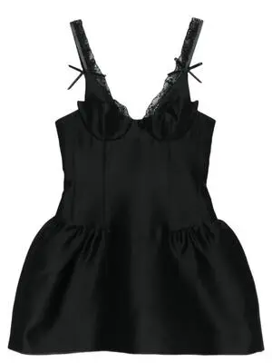 SHUSHU/TONG Lace-trimmed Corset Mini Dress - Black