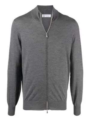Brunello Cucinelli High-neck Zip-up Jacket - Gray