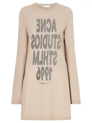 ACNE STUDIOS Acne Studios Printed Cotton-Jersey Mini Dress