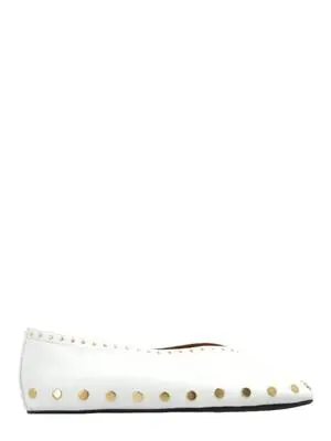 GANNI Jenny Ballerina With Stud Detailing - Egret
