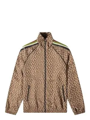 Gucci Gg Jacquard Zip Jacket - Brown