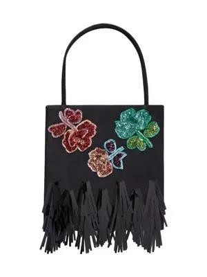 MARNI Marni Sequin Embellished Satin Tote Bag With Fringe Detail