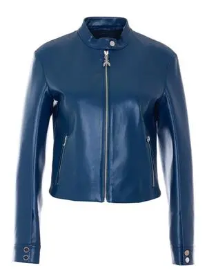 Patrizia Pepe Patrizia Pepe Leather Biker Jacket Blue