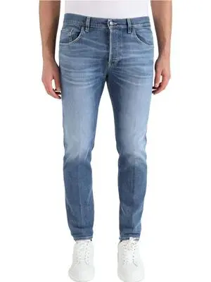DONDUP Straight-leg Cuffed Jeans In Light Wash Denim - Blue