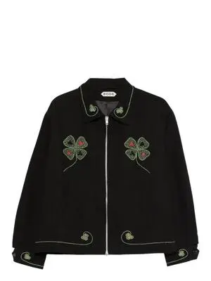 BODE Lucky Draw Embroidered Zip-up Jacket - Black