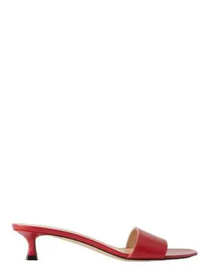 THE ROW Combo Leather Mules - Red