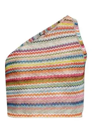 MISSONI Missoni Zigzag One-Shoulder Beachwear Top