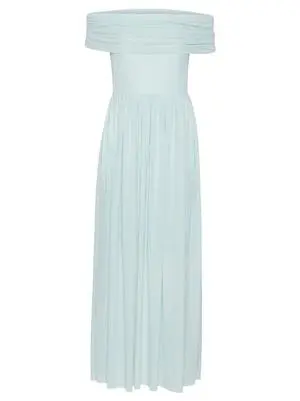 ROTATE BY BIRGER CHRISTENSEN Off-the-shoulder Asymmetrical Maxi Dress - Light Blue
